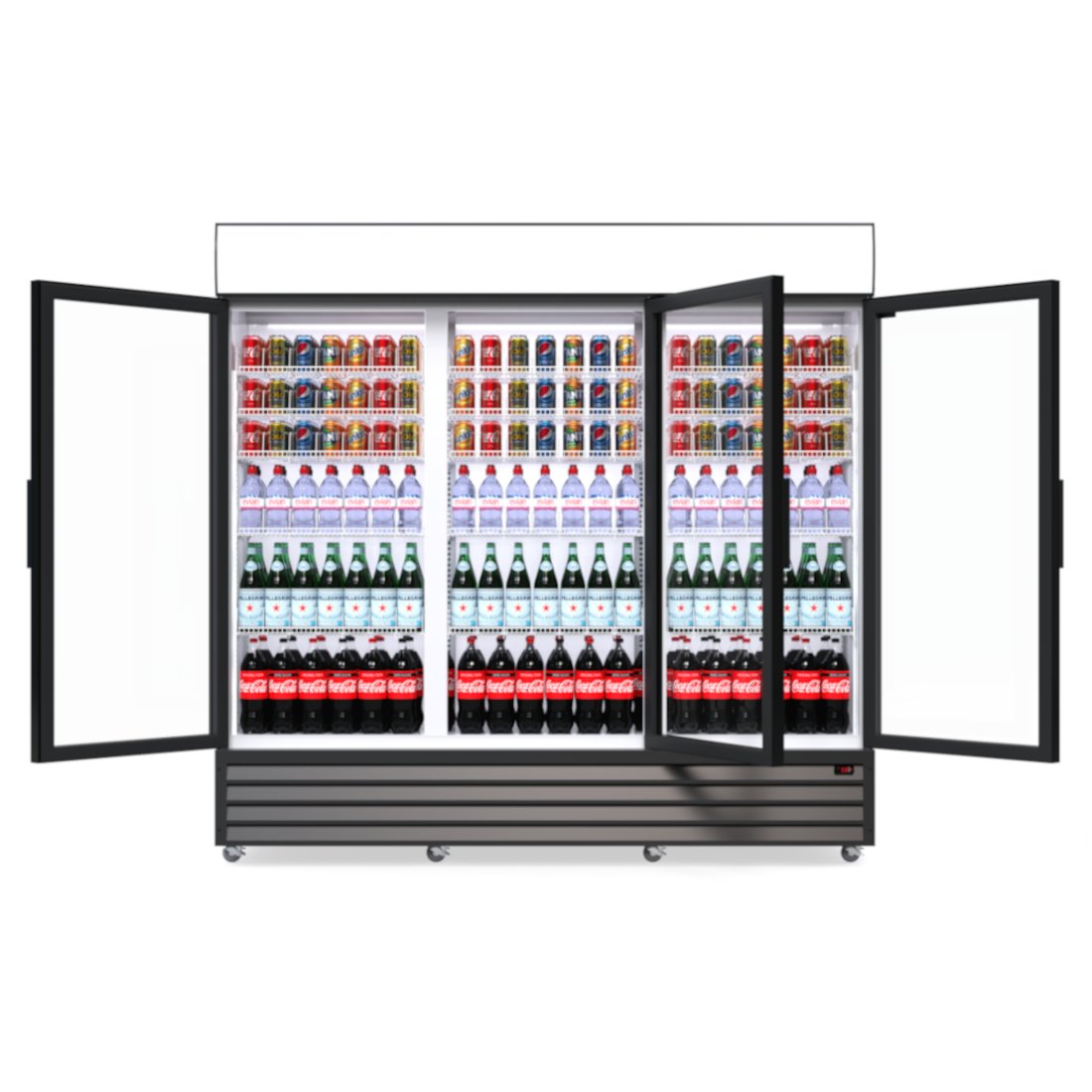 Spacious Commercial Display Fridge 1500L with 3 Hinged Glass Doors ...