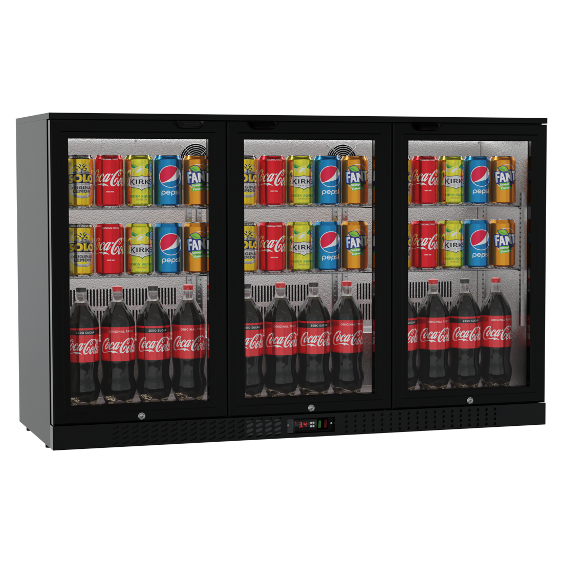 3-Door Commercial Bar Fridge with Hinged Doors - Energy-Efficient ...