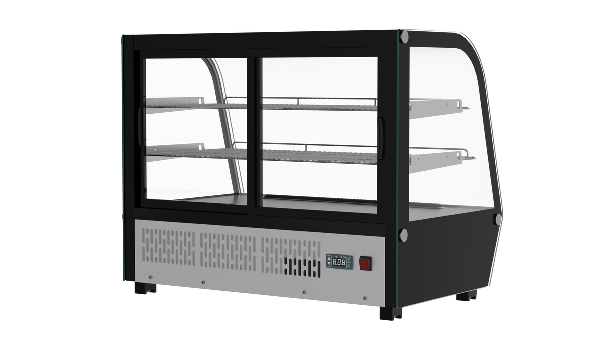 160L Curved Glass Refrigerated Showcase - Ideal for Cafés & Retail ...