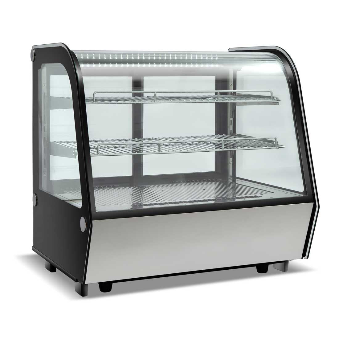 120L Counter Top Refrigerated Showcase - Elegant Curved Glass Design ...