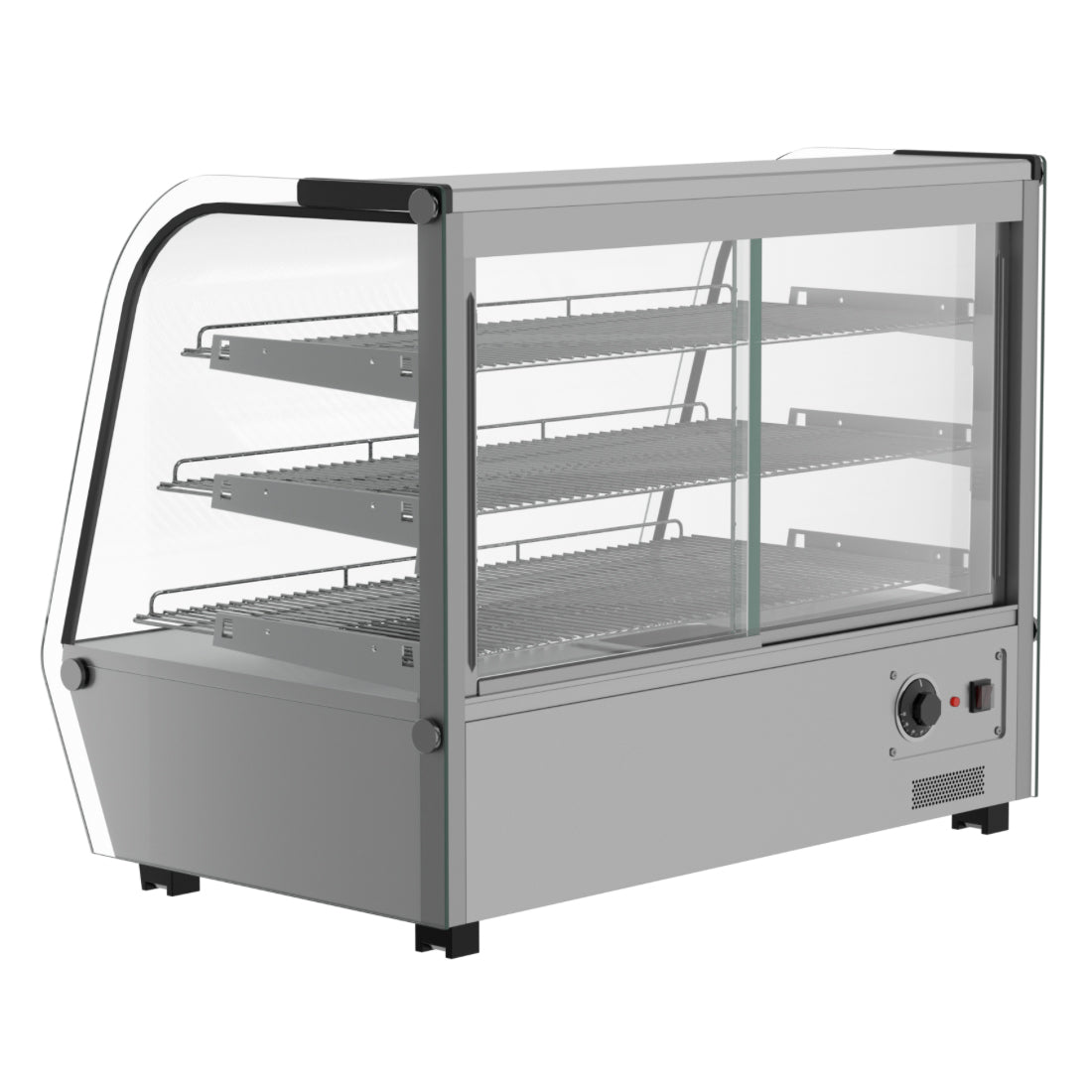160Ltr Curved Glass Counter Top Heated Food Display Showcase – Borrelli
