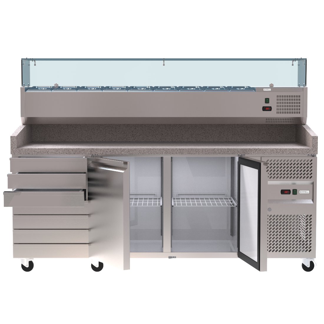 Borrelli Granite Prep Fridge 428L with VRX Servery - PZ2610 Bundle