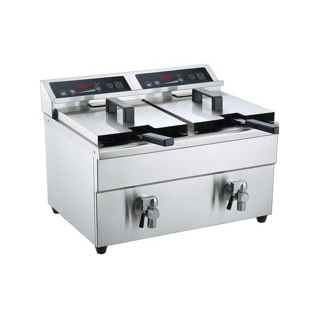 Commercial Induction Deep Fryer 3500 Watt, 2 Tanks - Dual Efficiency ...